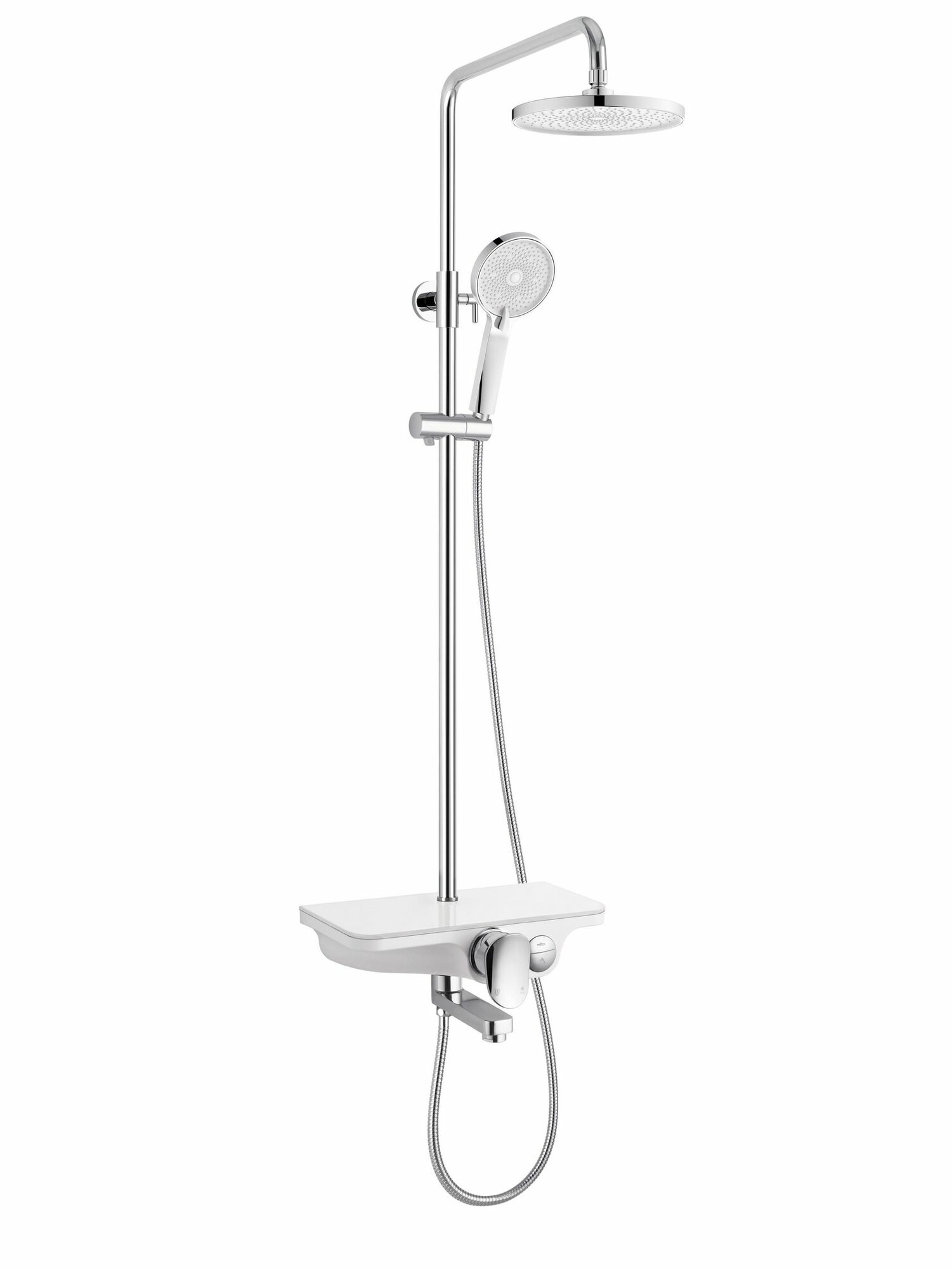 Душевая система River Weltwasser WP 1020, латунь, белый цвет, 3 режима, вертикальное крепление