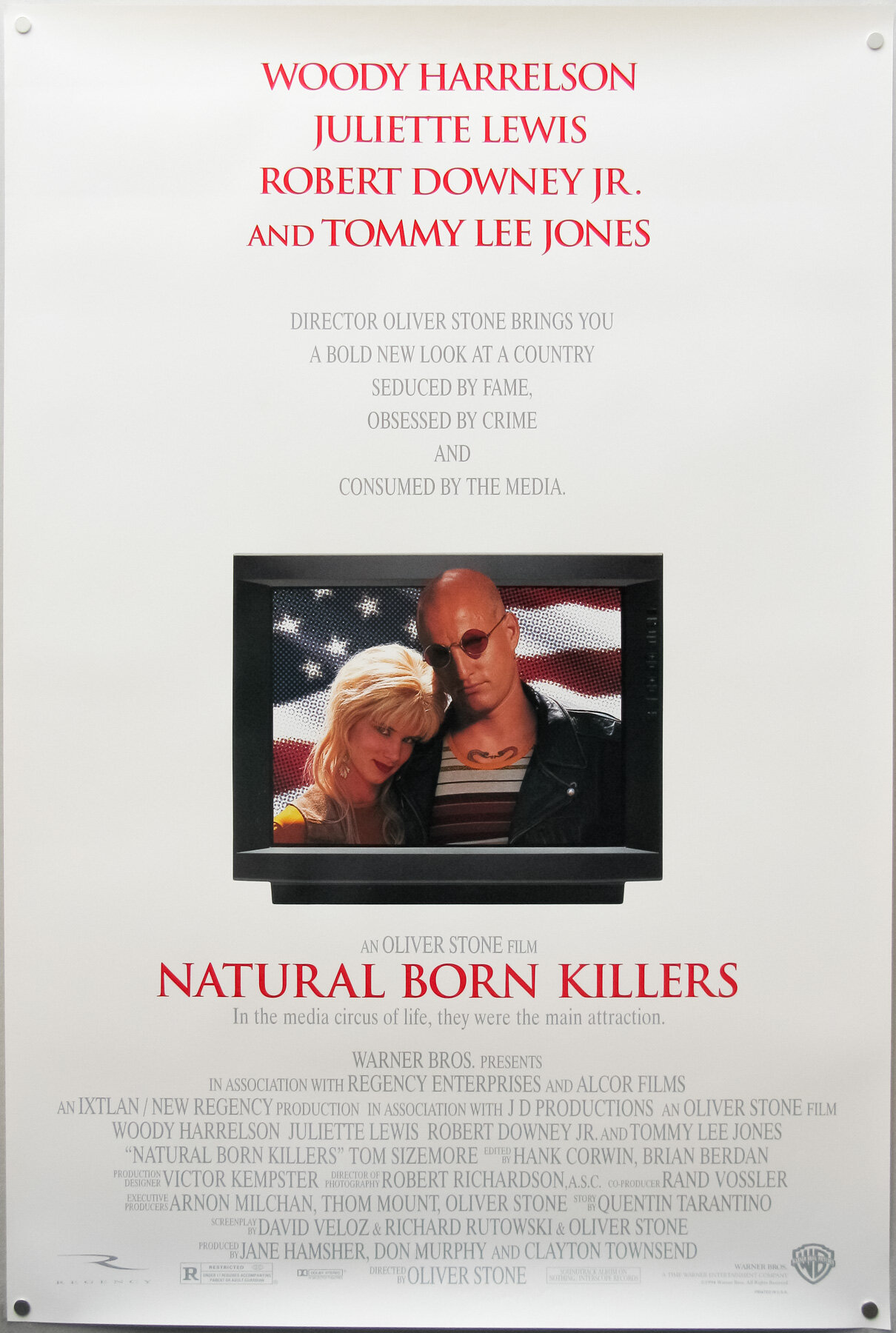 Плакат, постер Прирождённые убийцы (Natural Born Killers) 1994 на бумаге, размер 30х42см