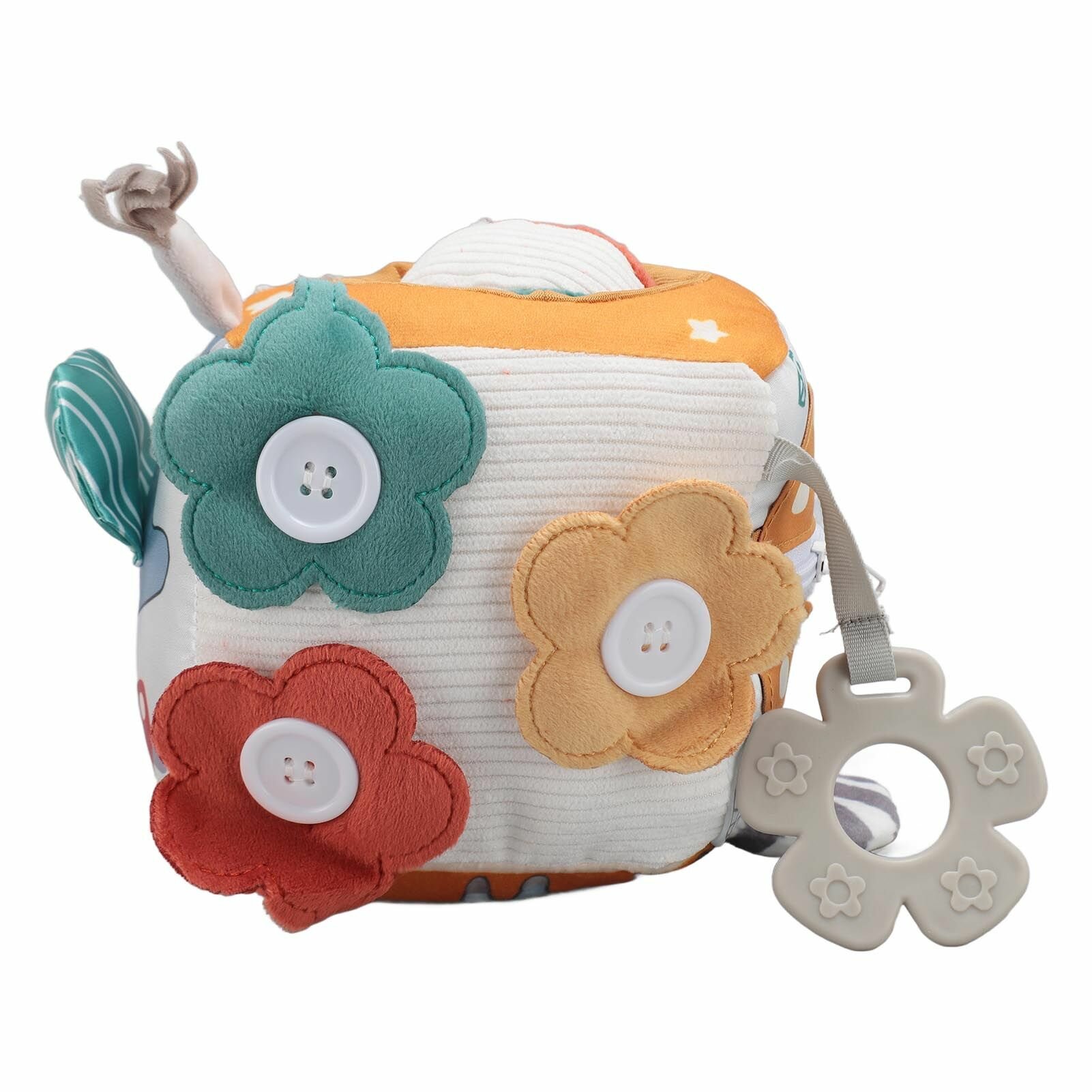 Детские тканевые игральные кости с забавным зеркалом, скрипучий звук, раннее обучение, развитие моторики, тканевые кубики, игровой блок