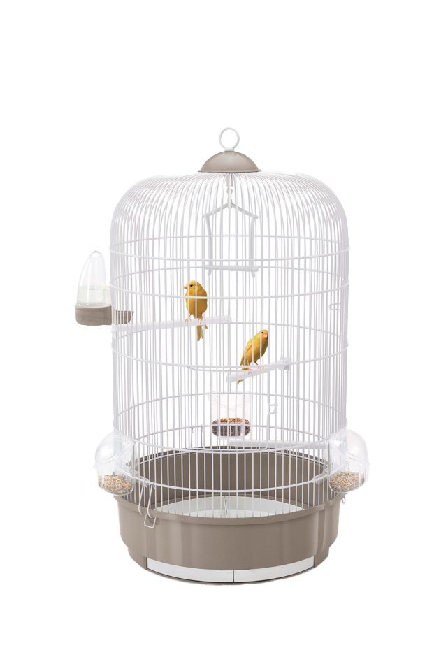 Клетка для птиц Imac LUNA 40x65 см, белая/темно серая, круглая