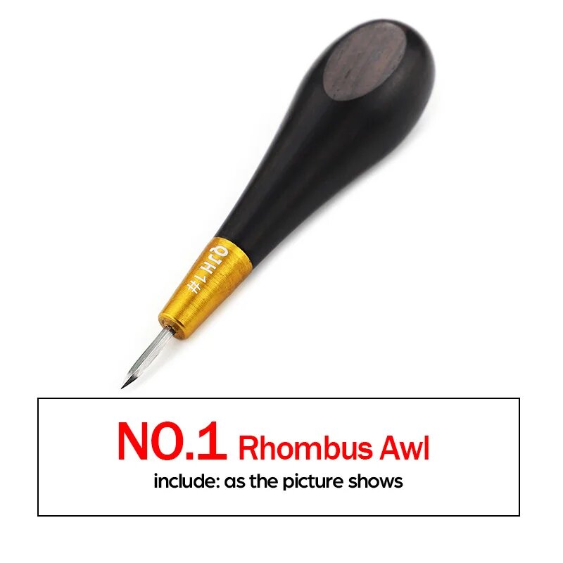 Швейное шило QJH 3 мм, черное дерево, латунь, NO.1 Rhombus Awl