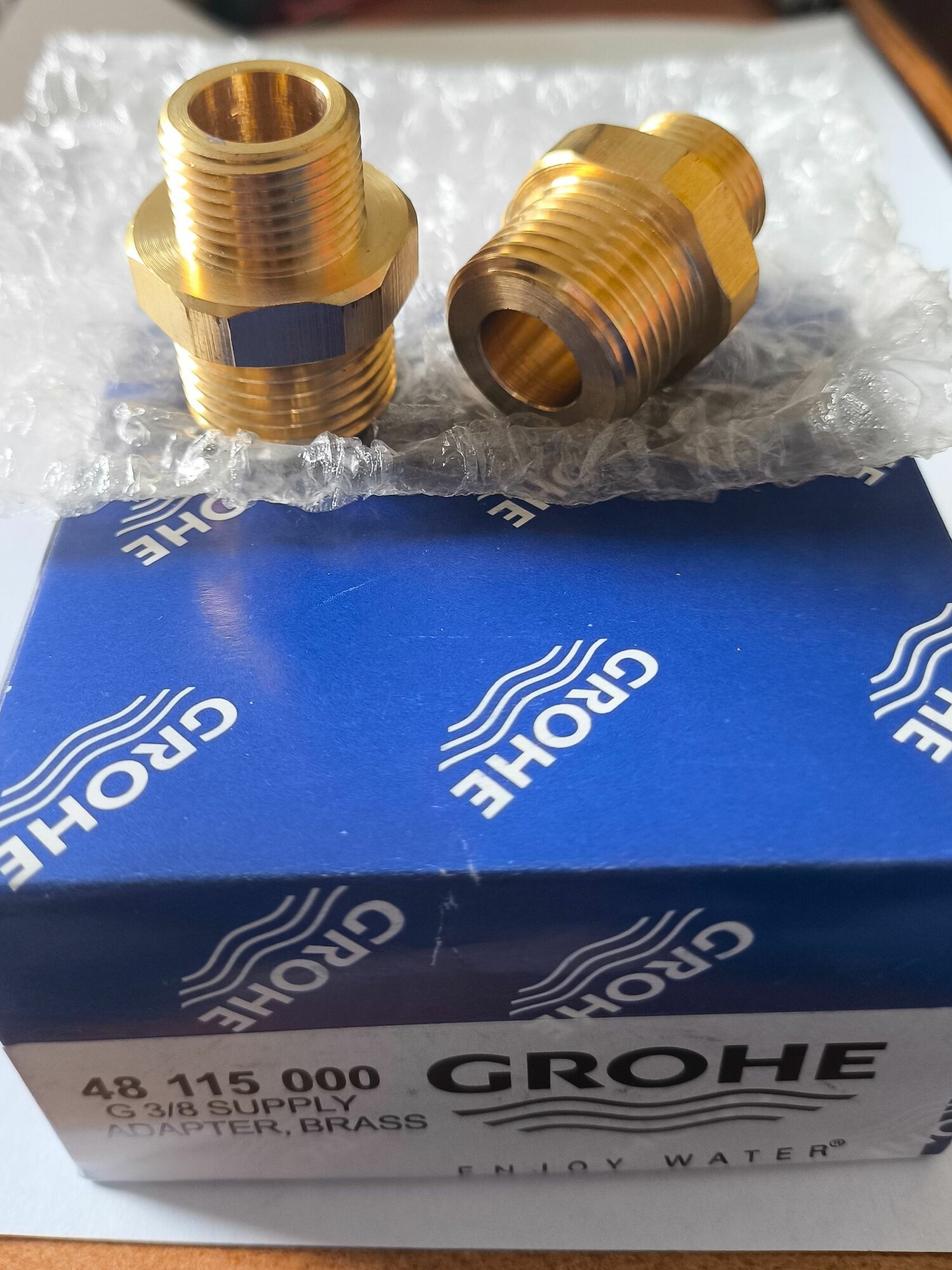 Переходник Grohe 48115000, латунь, 2 штуки в упаковке, цвет золотистый