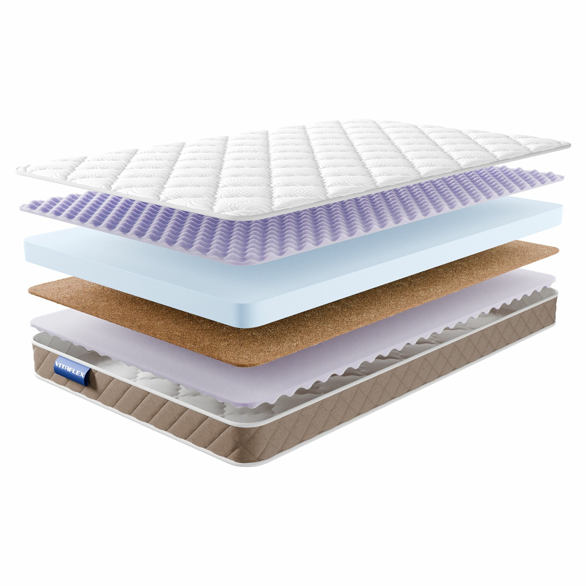 Матрас Vitaflex Forma City 140х200 высота 12 см анатомический средней жесткости кокосовый Беспружинный