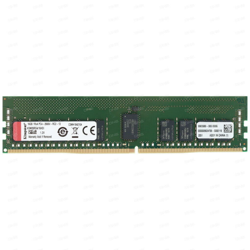 Серверная оперативная память Kingston (KSM26RS4/16HDI) RDIMM DDR4 16ГБ - DDR4, 16ГБх1 шт, 2666 МГц, 19-19-19-32