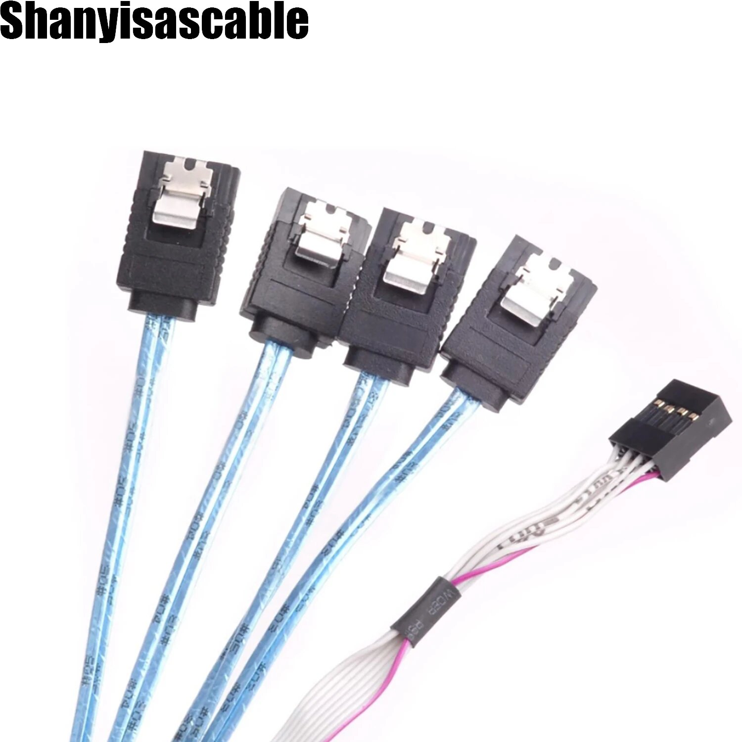 1,0 м внутренний HD Mini SAS SFF-8643 до 4X SATA 7P female с USB sideband cable