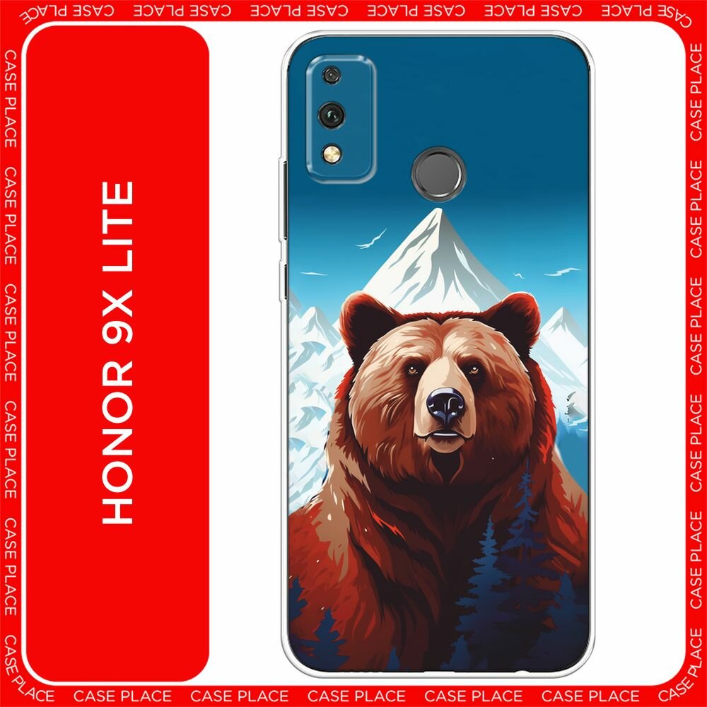 Чехол на Honor 9X Lite / Хонор 9X Лайт с принтом Горный медведь