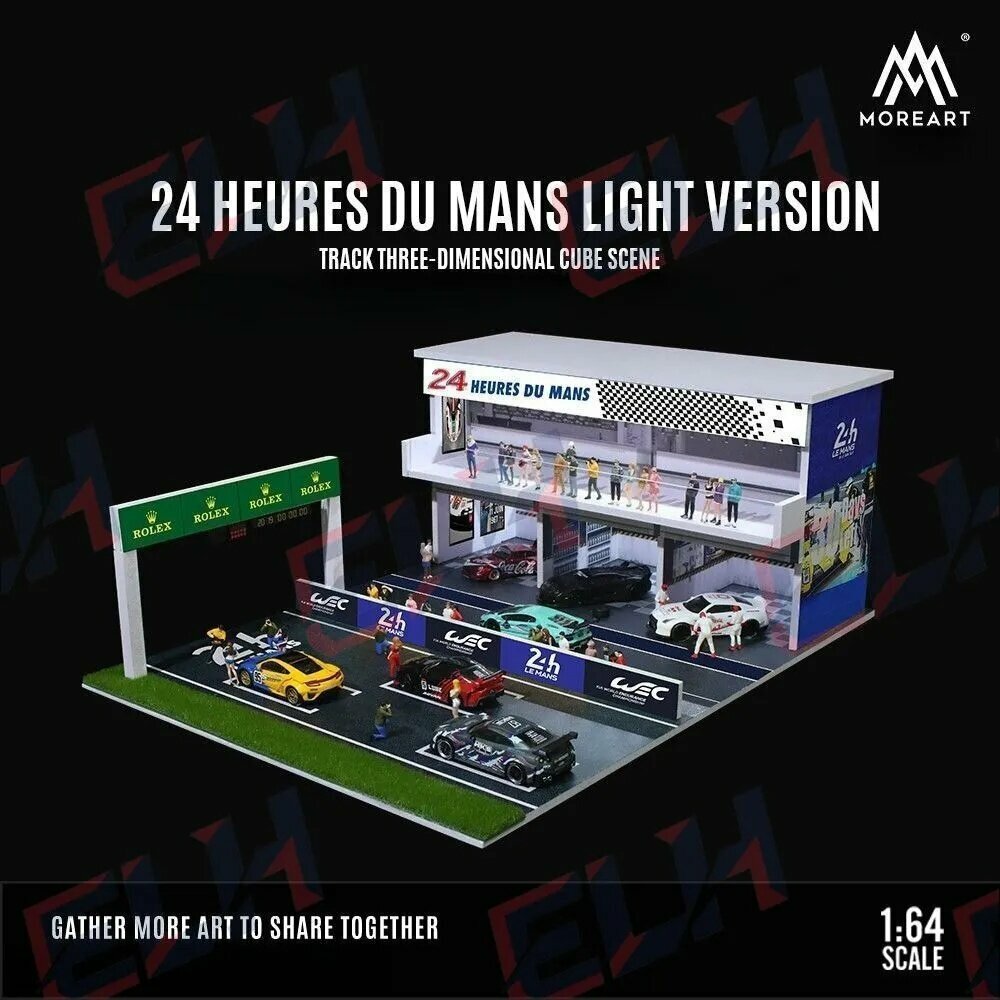 Диорамы Трека MoreArt 1:64 В 24-часовой Светодиодной Версии С Подсветкой И 3-мя Пит-румами