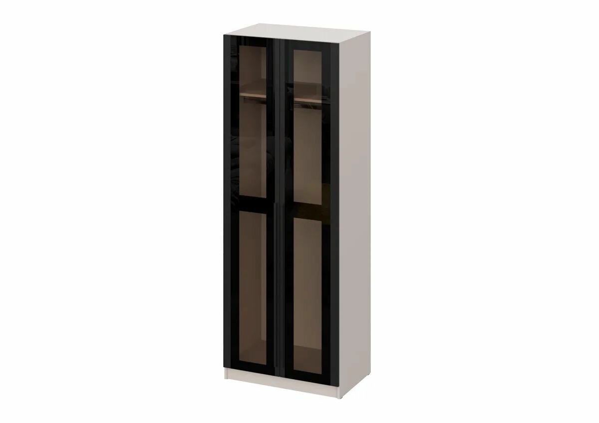 Шкаф Берген ШКС-800 кашемир/софт черный (Интерьер-Центр)