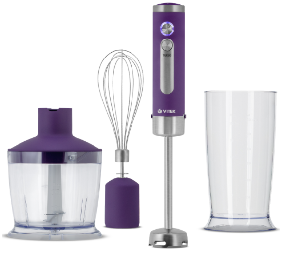 Блендер VITEK VT-3408, переносной, мощность 300 Вт, фиолетовый