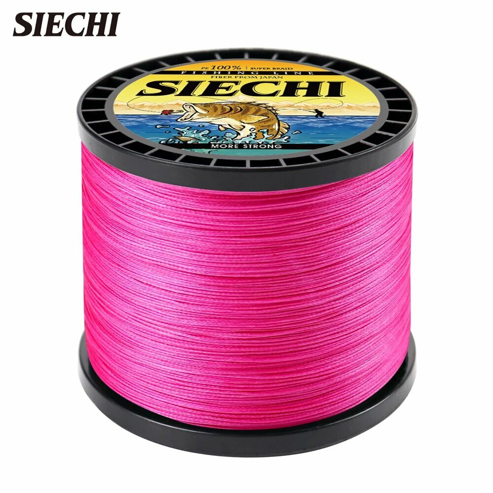 SIE Плетеная леска 4 нити 300/500/1000 м Розовый, x4-1000m-10LB-0.6, Pink