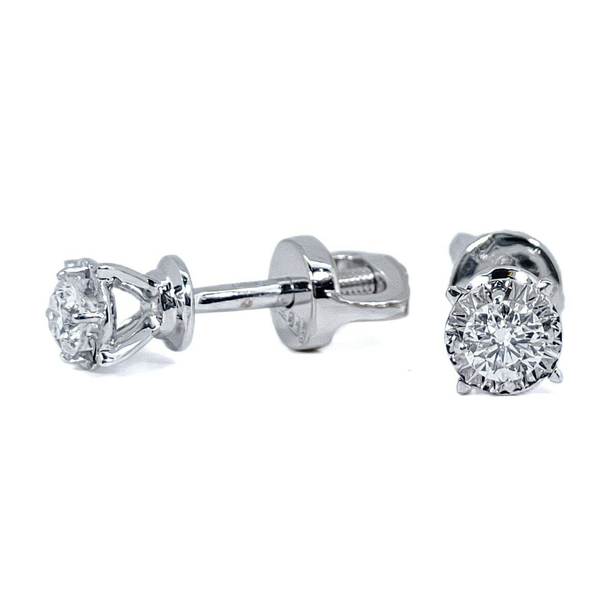 Серьги пусеты, золото, 585 проба, бриллиант