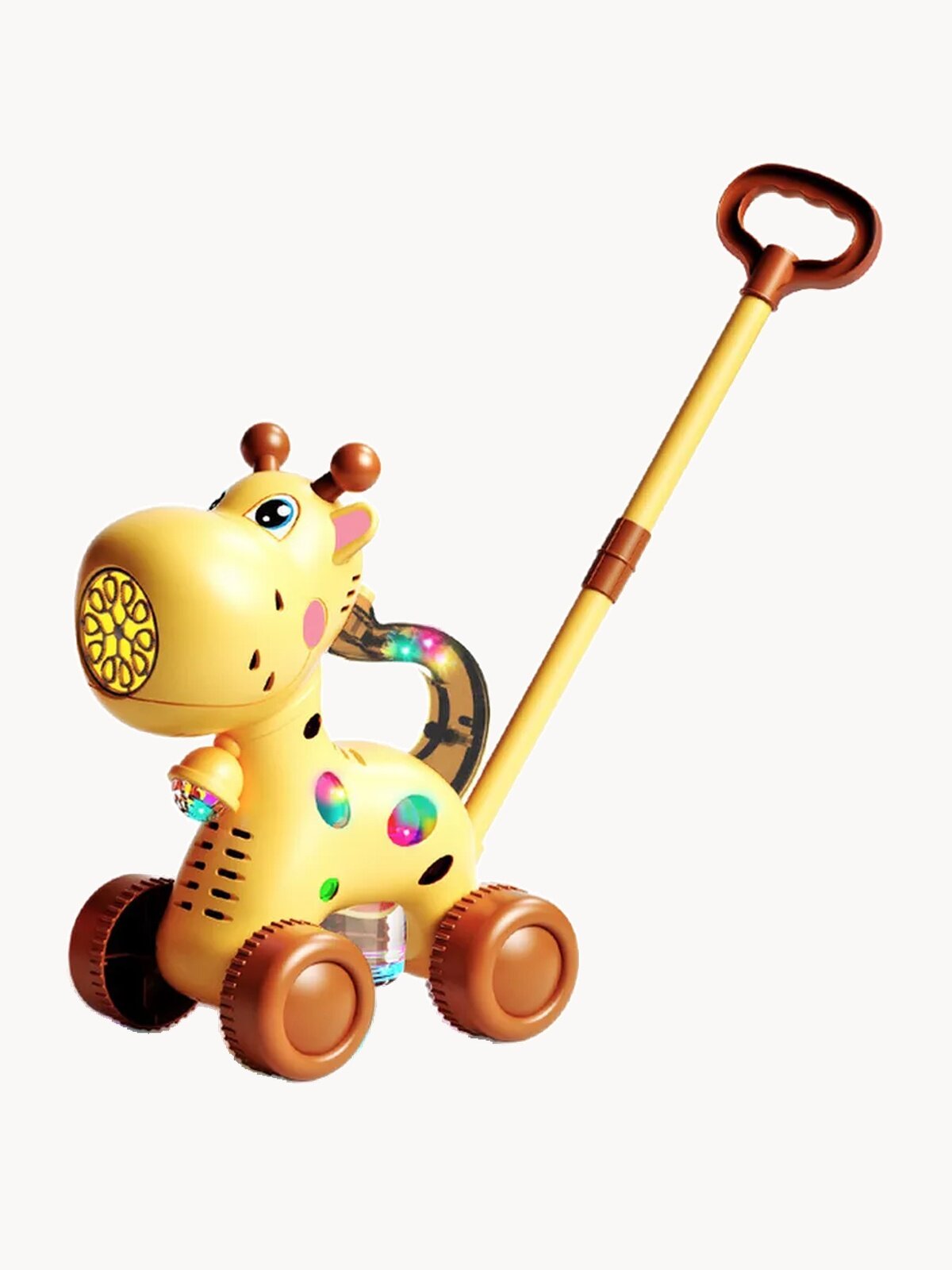 Игрушка-каталка детская, 2 в 1 Каталка и генератор мыльных пузырей, со светом