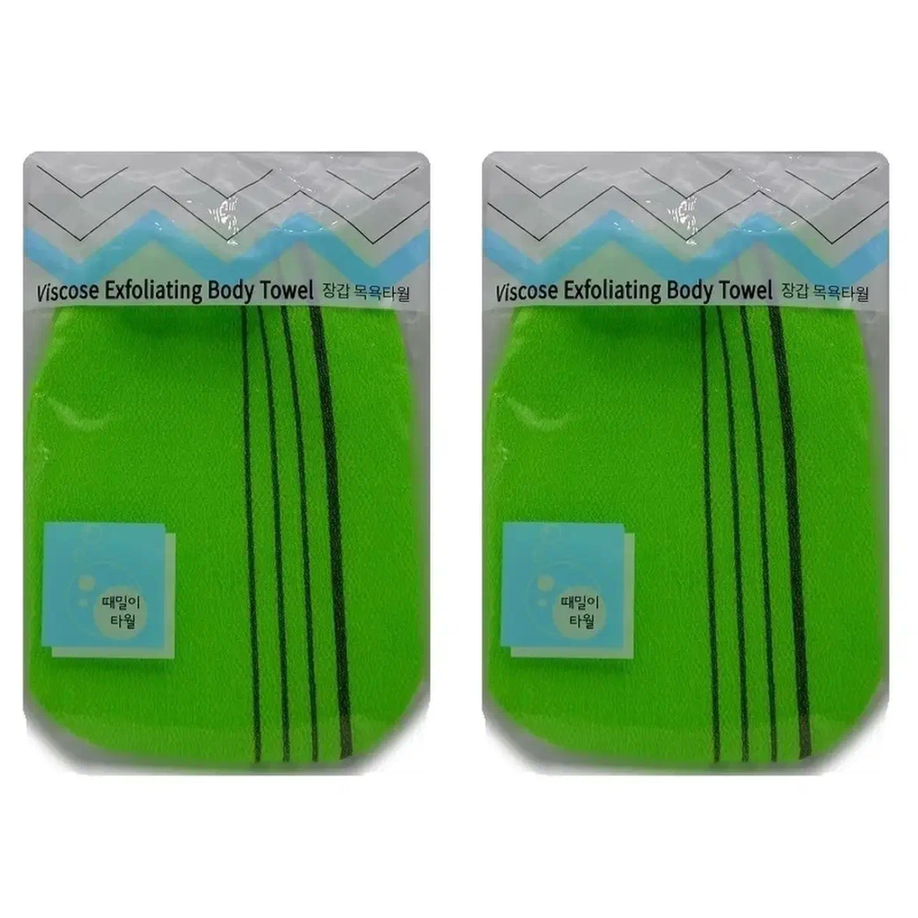 Мочалка-варежка Sung Bo Cleamy на резинке Viscose Glove Bath Towel, жесткая, 13х17см, 2 штуки