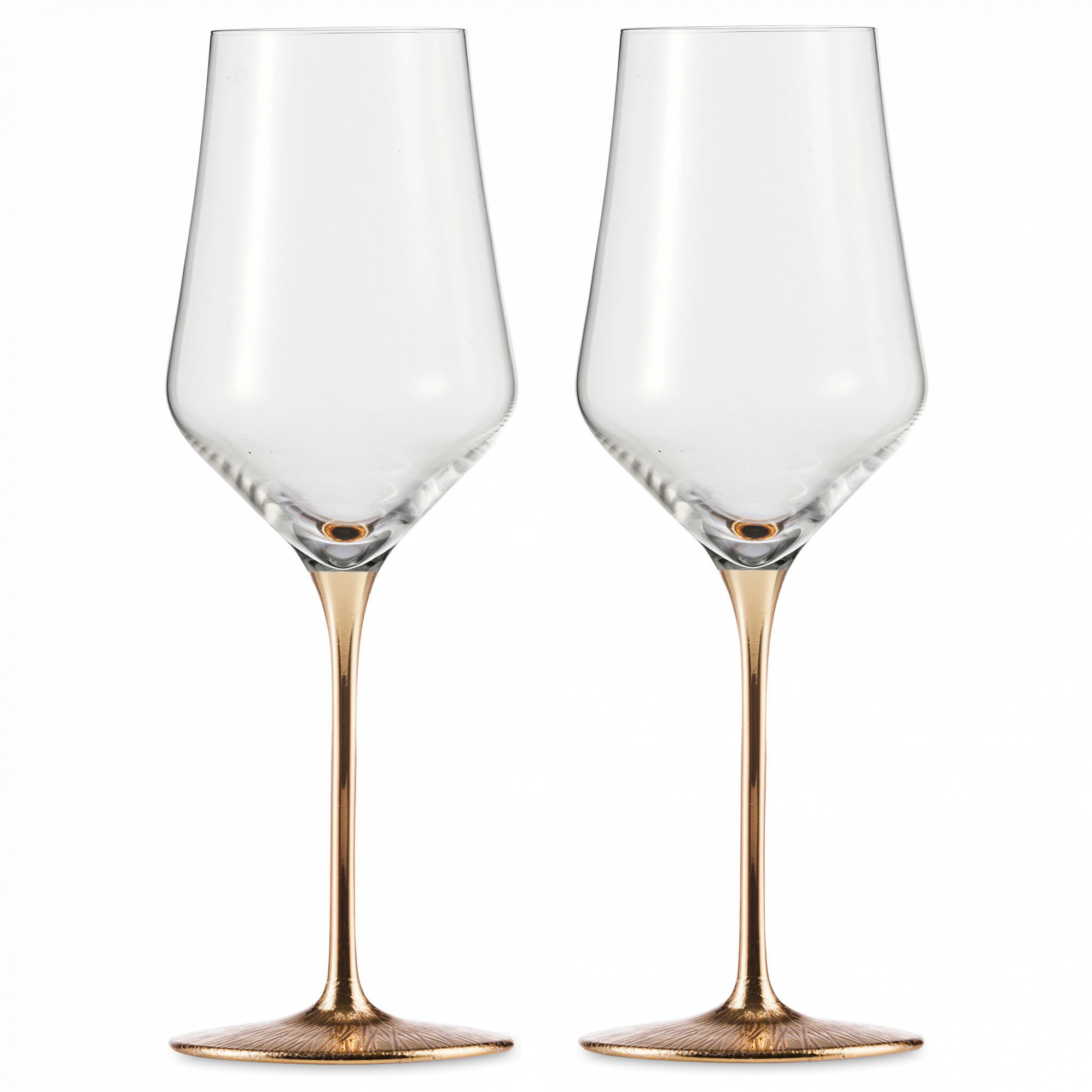 Набор бокалов для белого вина, 2 шт, цвет ножки-золотой, 380 мл 75751830 Ravi