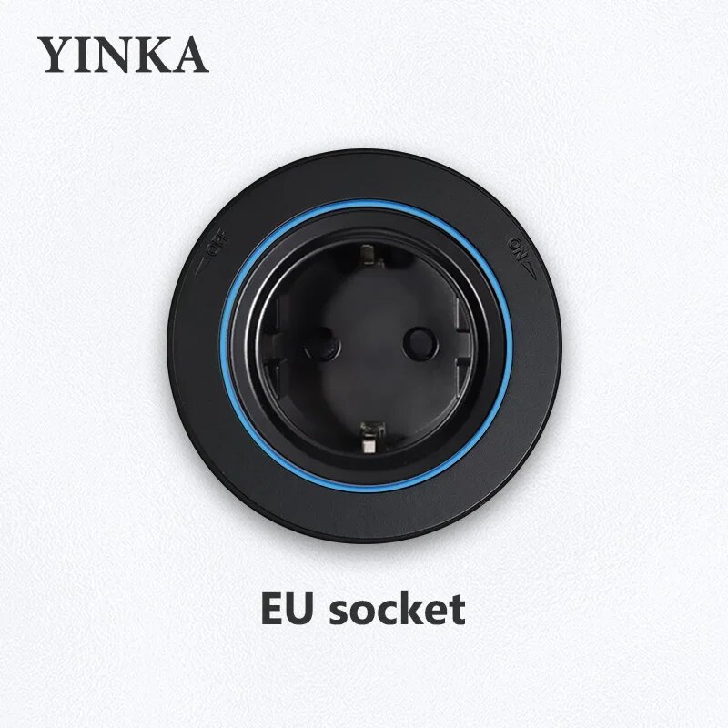 Розетка настенная EU Socket черная YNKA