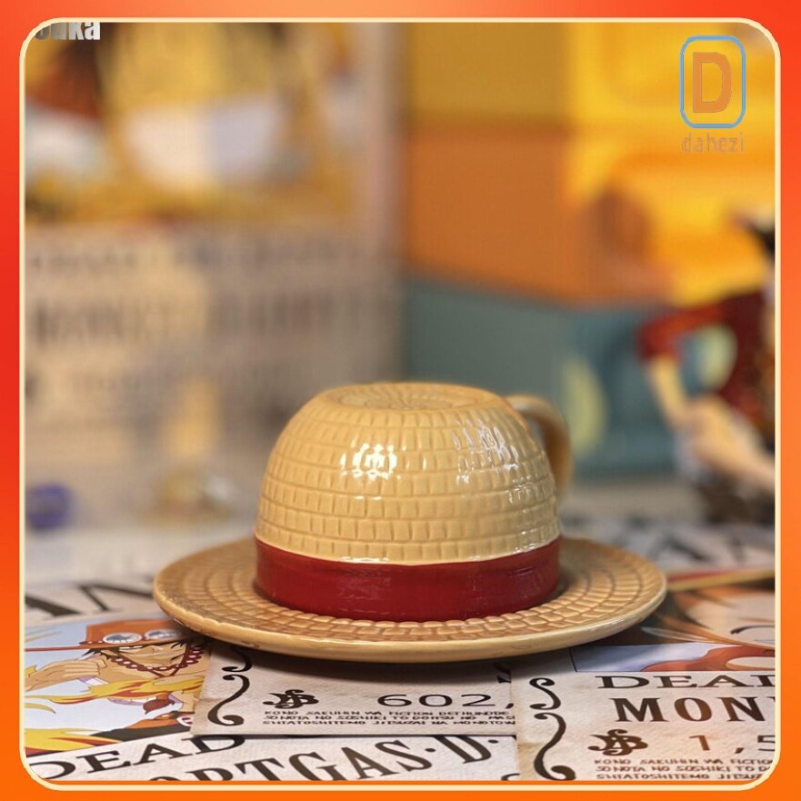 Чашка с изображением шляпы Луффи, Подарок One Piece, Керамическая чашка с изображением шляпы Эйса и Сабо.