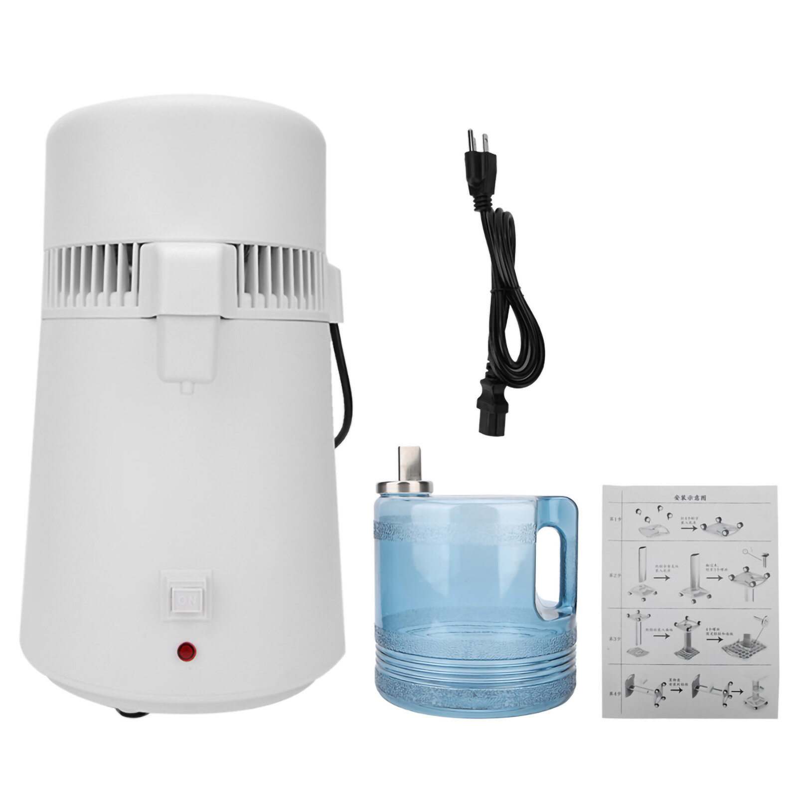 Стоматологический дистиллятор воды для полости рта объемом 4 л из нержавеющей стали 304, фильтр для очистки воды, вилка США, 110 В.