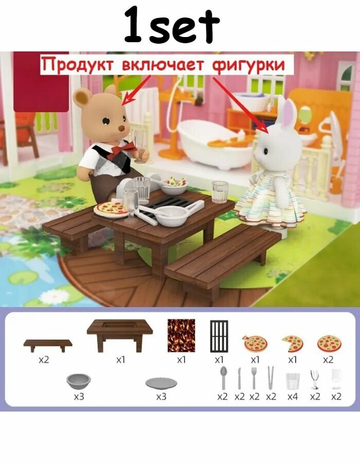 Игрушка аксессуара для барбекю 1set, подходящая для детей, чтобы играть дома или в качестве подарка на день рождения