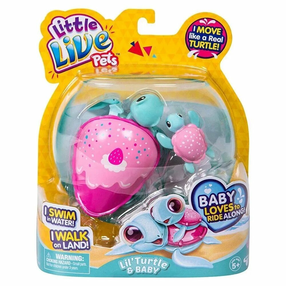 Little Live Pets Lil Turtle baby Tank Игрушка-черепаха с реалистичными способностями к плаванию и ходьбе/Детские игрушки-компаньоны для плавания