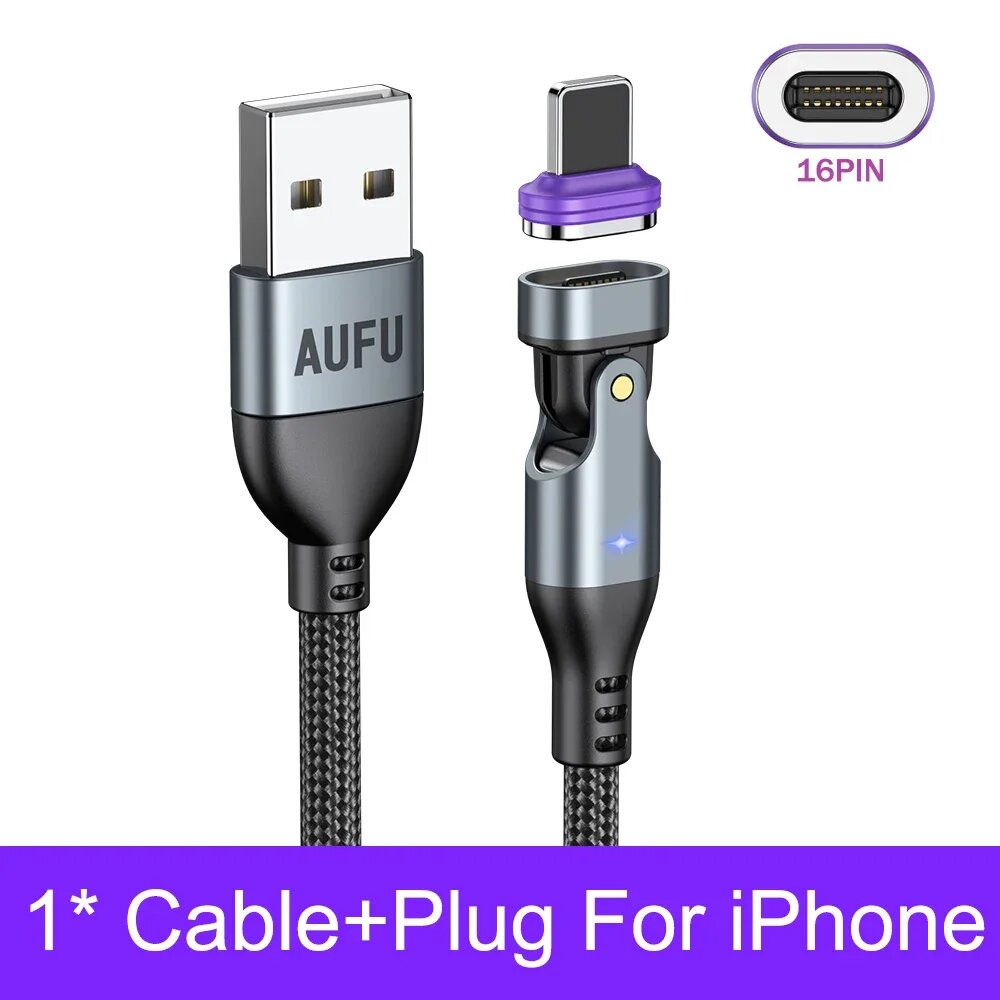 AUFU 1м черный магнитный кабель для iPhone