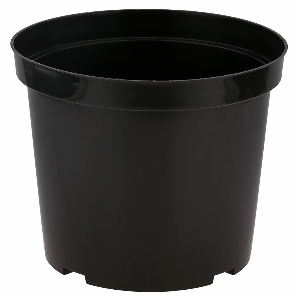 Горшок для рассады КНР пластмассовый "С10" 10 л, д 28 см, h 23 см, круглый, литой, полипропилен, черный (00145)