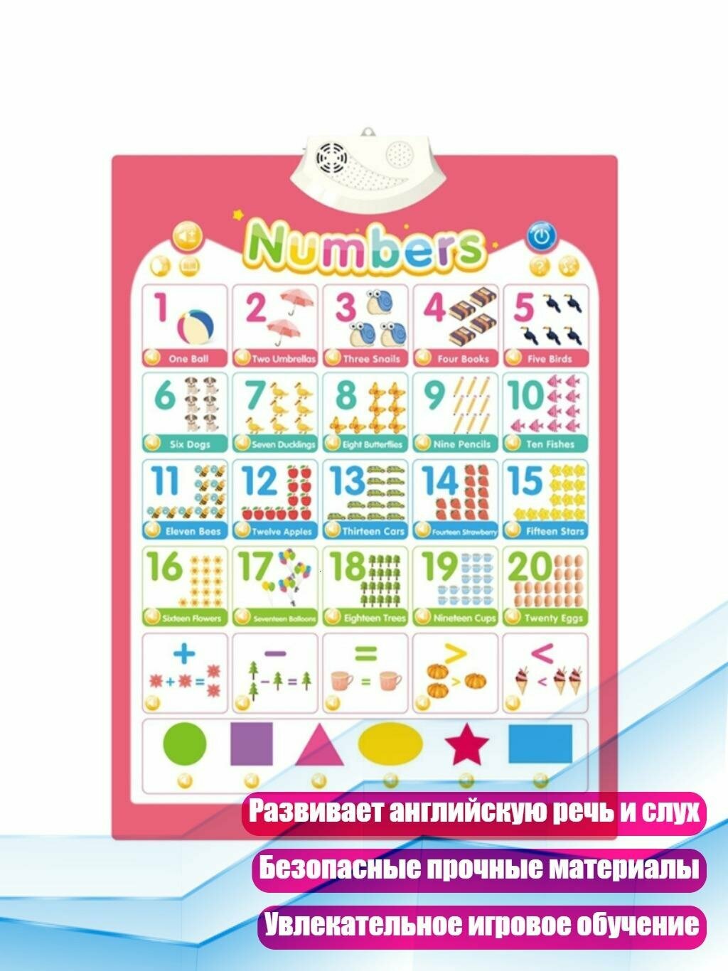 Интерактивный обучающий плакат для детей, число
