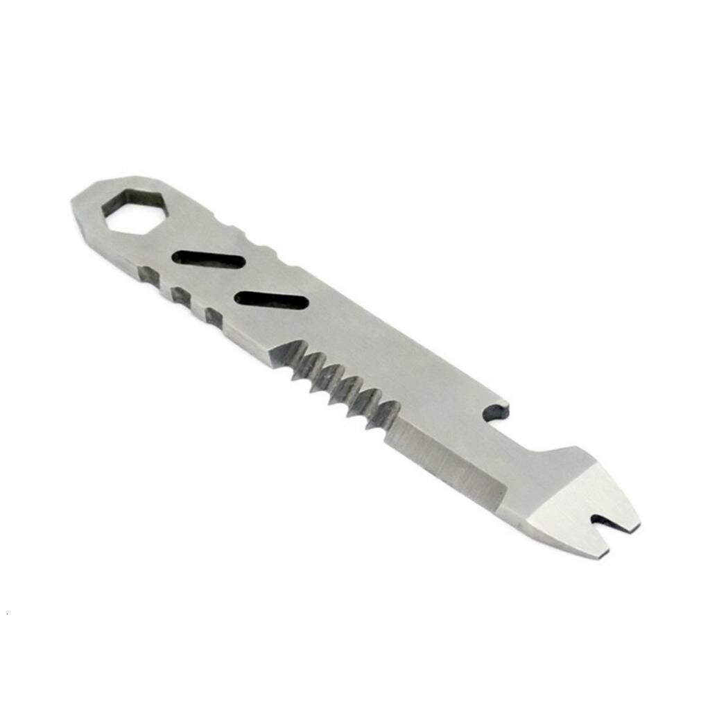 Многофункциональная стальная лом-лопатка с огнивом, Наполовину зазубренное лезвие