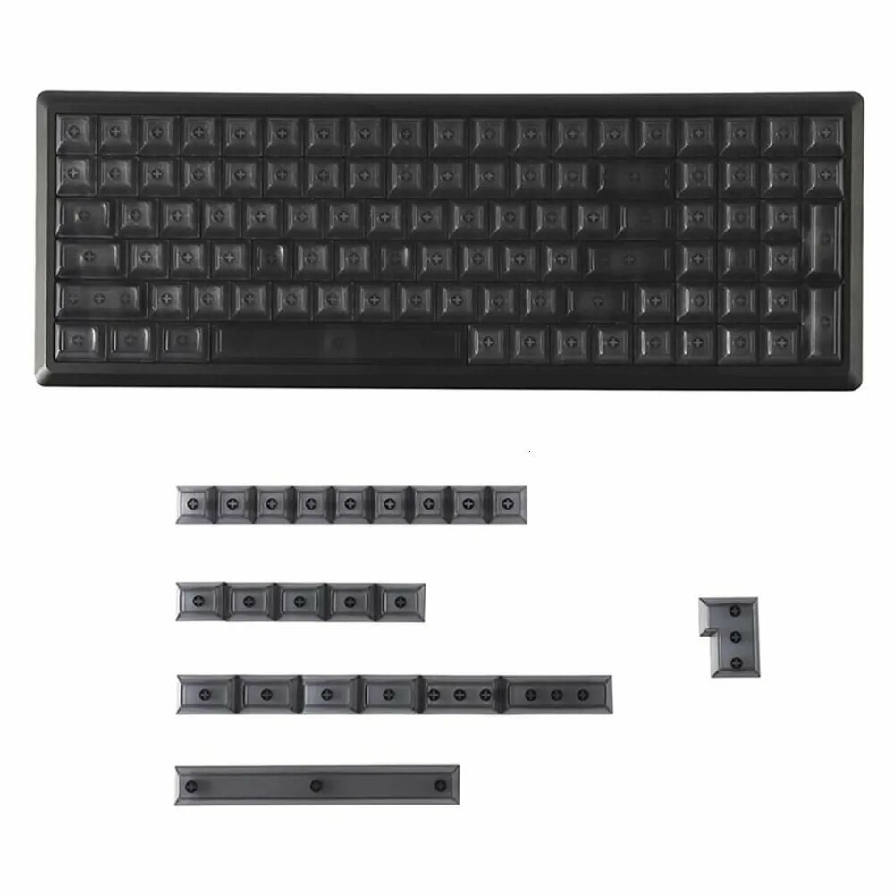 Прозрачные минималистичные кейкапы 122PCS DSA, Черный