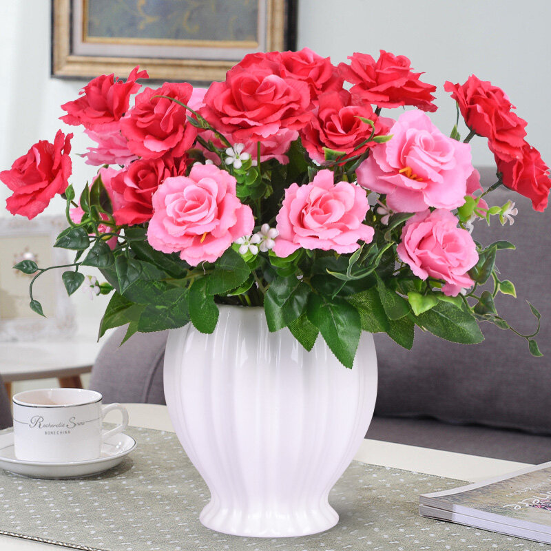 Искусственные цветы подсолнуха, пластиковые цветы, украшения для журнального столика в гостиной, цветы для обеденного стола, декор для помещений, комнатные растения, букеты, декоративные цветы.