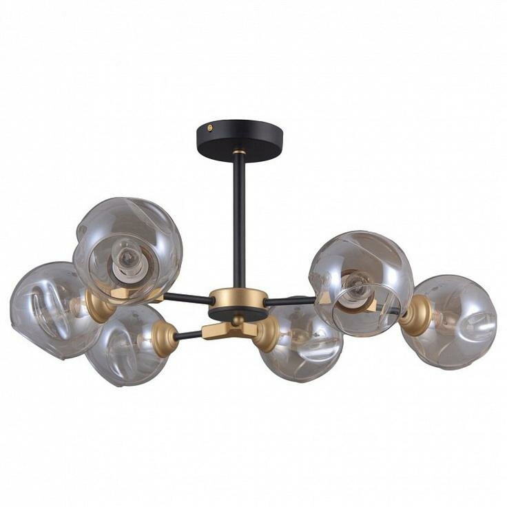 Люстра на штанге Omnilux Sandrigo OML-93607-06 цвет золото, черный Накаливания, Светодиодные Модерн