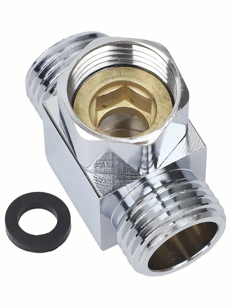 3-Ходовой Латунный Отводной Клапан Для душа G1 / 2 С Выпускным Отверстием, Т-Образный Переходник, Разветвитель Крана Для Шланга Для душа