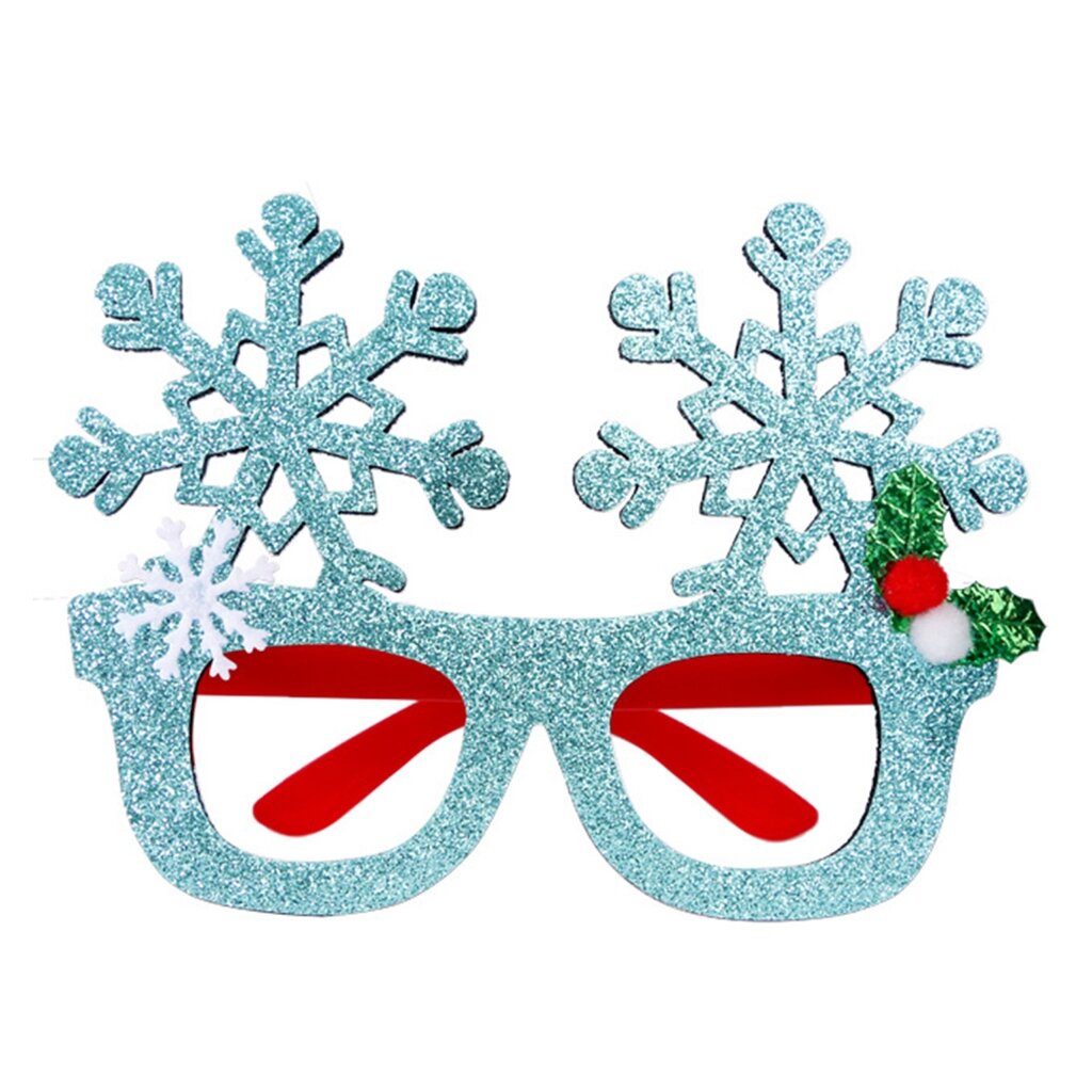 Новые рождественские декоративные очки в виде тонкой мигающей снежинки-светло-голубой