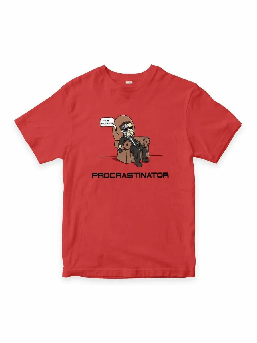 Футболка Dream Shirts Procrastinator - I'll be back... later / Терминатор, размер 2XL, красный — фото 1
