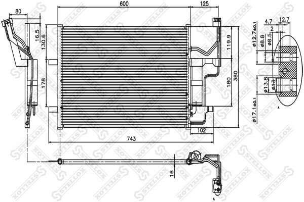 Радиатор кондиционера STELLOX 10-45118-SX Mazda 3, 5 1.4-2.3 03> с осушителем