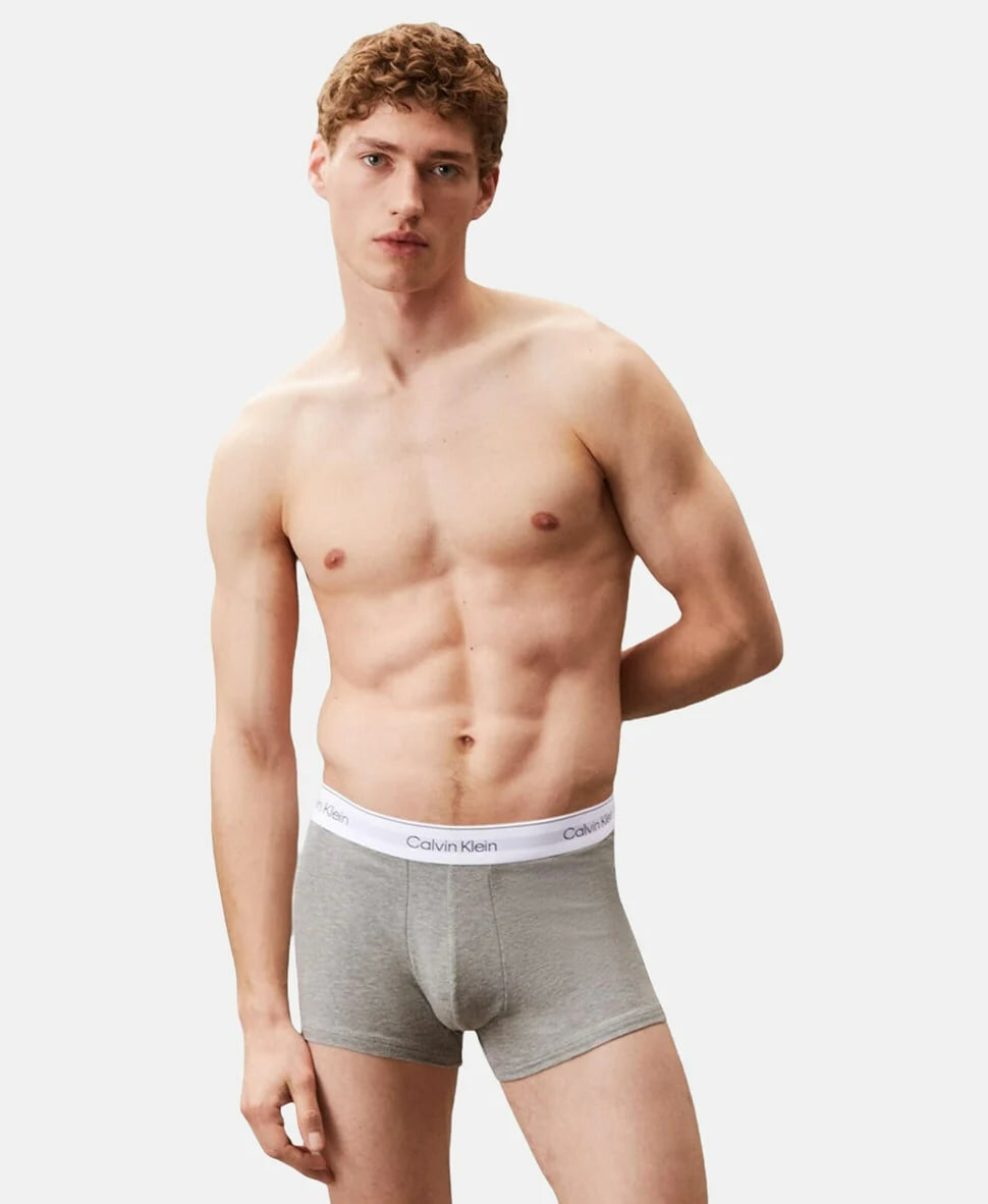 Трусы CALVIN KLEIN ICON TRUNK 3 PACK, комплект из 3 шт., размер XL, белый, серый — фото 1