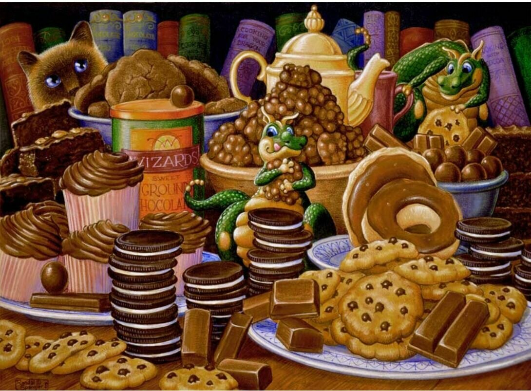 Схема для вышивки крестом HAED Chocolate and More Chocolate/Шоколад и ещё больше шоколада