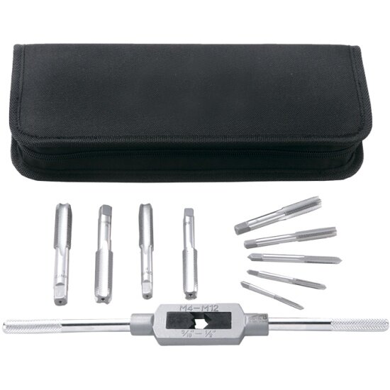 Набор метчиков Superb с держателем: 1/2? х20 левый и правый, 9/16? х20 левый и правый, 4мм х 0,5, 5мм х 0,8, 6мм х 1.0, 8мм х 1.0, 1 SUPER B (Premium) ТВ-19000