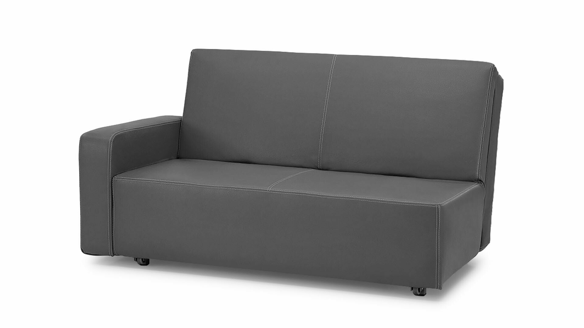 Диван Лорма Galaxy Dark Grey NOW 137x100x86 см, серый Экокожа, аккордеон Фиеста