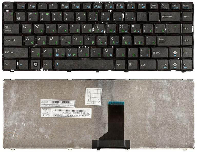 Клавиатура для Asus 0KNB0-4000SU00, русская, черная с черной рамкой