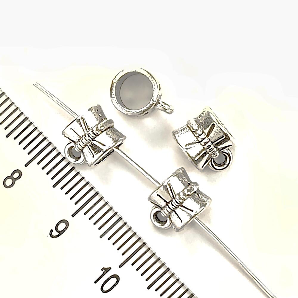 Фурнитура для бижутерии Бейл Цилиндр вогнутый 0002460 цвет серебряный 8x7 мм, цена за 10 шт.