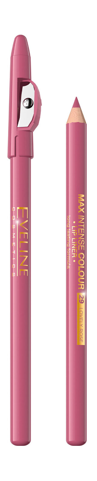 EVELINE Карандаш для губ Max Intense Colour контурный, 7 г, 29 Lovely Rose
