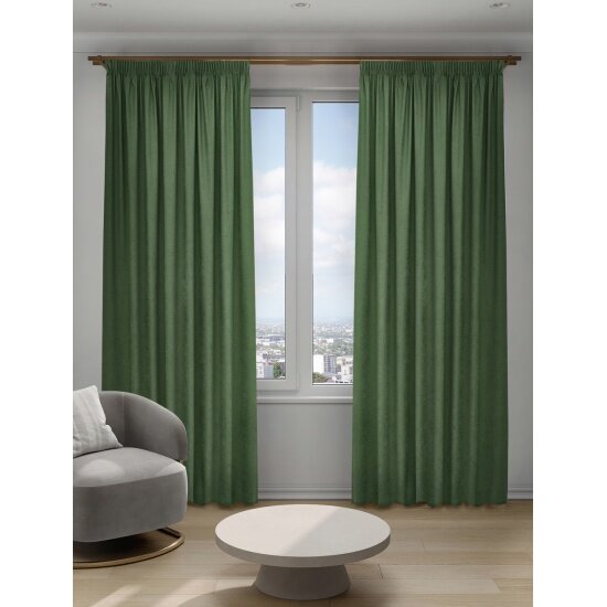 Портьера Decofest канвас Софи 200х280 зеленый