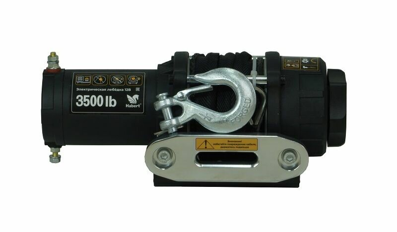 Лебедка Habert, электрическая, для мототехники, синтетический трос, радиоуправление