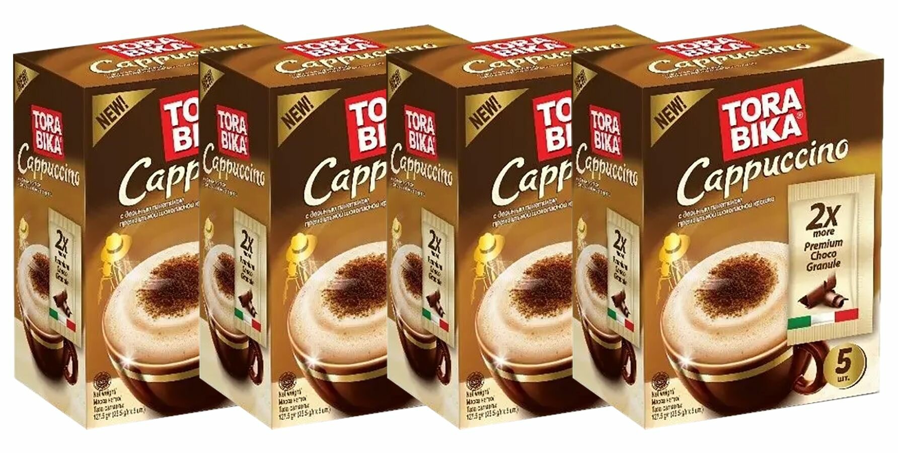 Кофейный напиток растворимый Torabika Cappuccino в коробке, 4 упаковки по 5 пакетиков