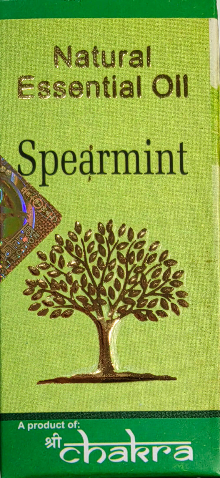 Natural Essential Oil SPEARMINT, Shri Chakra (Натуральное эфирное масло мята, Шри Чакра), 10 мл.