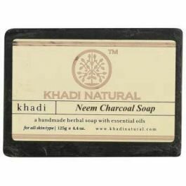 NEEM CHARCOAL Handmade Herbal Soap With Essential Oils, Khadi Natural (НИМ И уголь Мыло ручной работы с эфирными маслами, Кхади), 125 г.