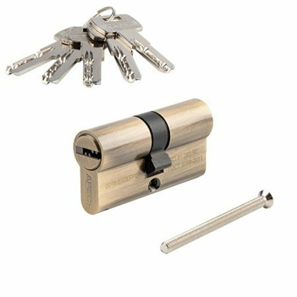 Личинка замка двери Apecs, SM-60-AB, 32102, 60 мм, бронза