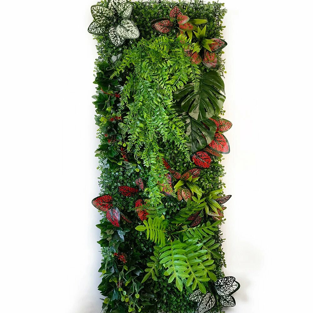Панель из искусственной зелени с бабочками, 40x120 см, Style1