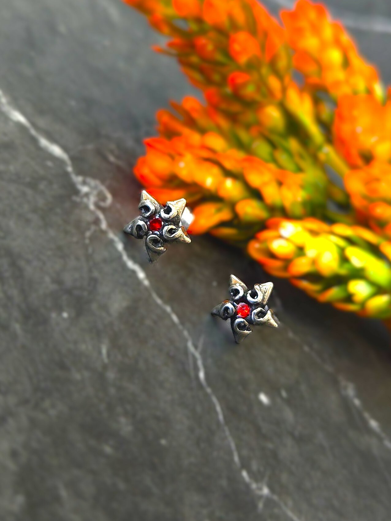 Серьги пусеты, фианит