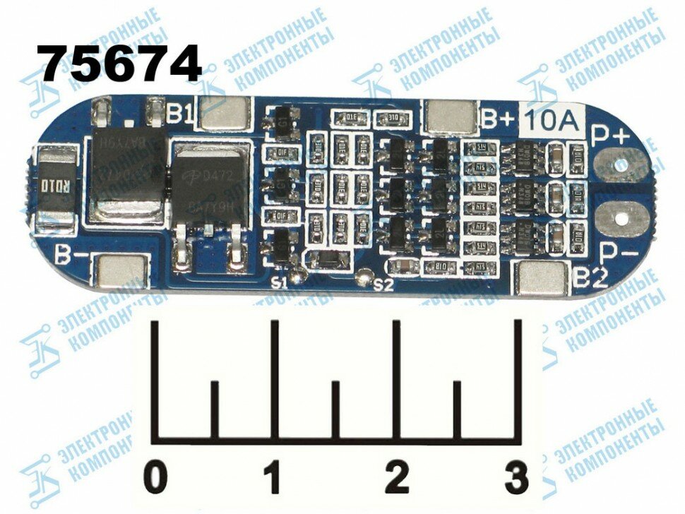 Контроллер заряда для литиевых элементов 11.1V 10A BMS 3S HX-3S-FL10A-A с балансиром